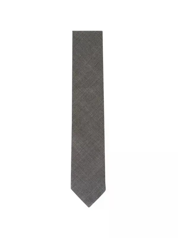 Brioni Diagonal Pattern Neck Tie - Grey