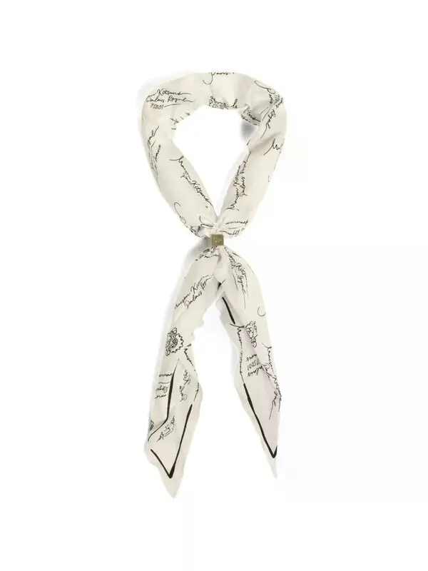Maison Kitsuné Poetic Paris Scarf - White