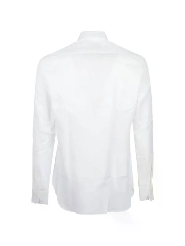 Zegna Piqué-weave Long-sleeve Shirt - White