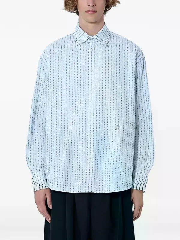 Jacquemus Patterned Cotton Poplin Shirt - Blue