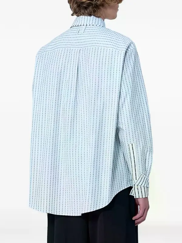 Jacquemus Patterned Cotton Poplin Shirt - Blue