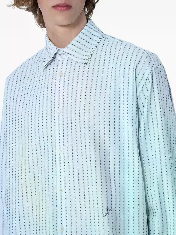 Jacquemus Patterned Cotton Poplin Shirt - Blue