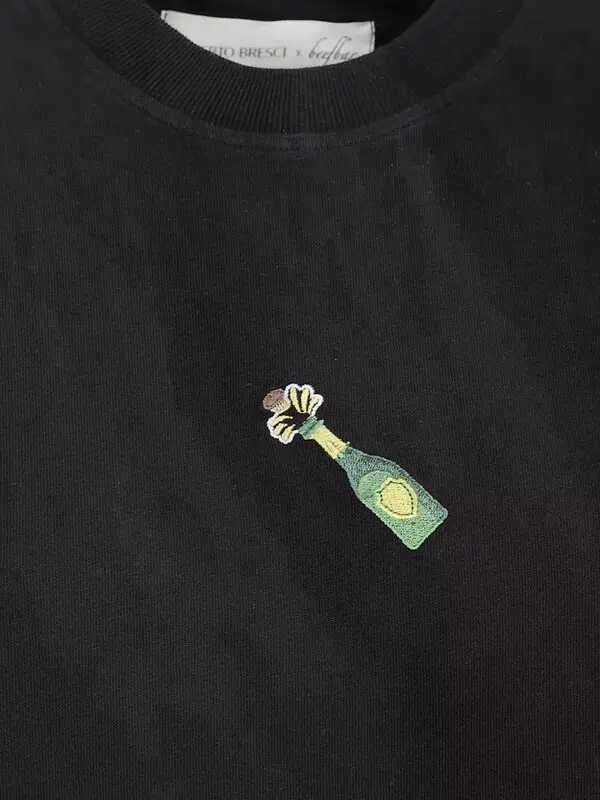 ALBERTO BRESCI Embroidered-motif T-shirt - Black