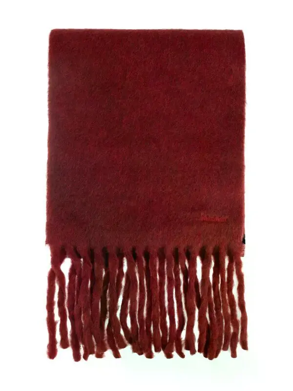 Max Mara Osso Fringed Scarf - Red