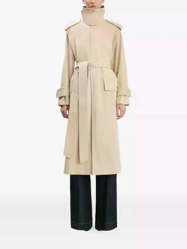Victoria Beckham Philippa Belted Trench Coat - Neutrals