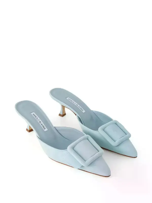 Manolo Blahnik Maysale Buckle-detail Mules - Blue