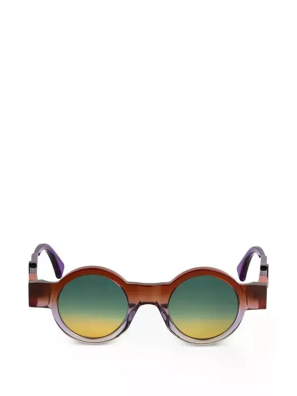 KUBORAUM I02 Round-frame Sunglasses - Brown