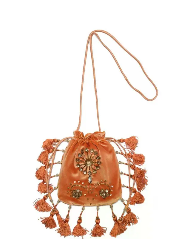 Malìparmi Bead-embellished Cross Body Bag - Orange