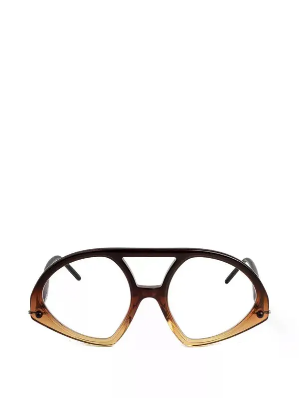 KUBORAUM P31 Truman Capote Pilot-frame Glasses - Brown