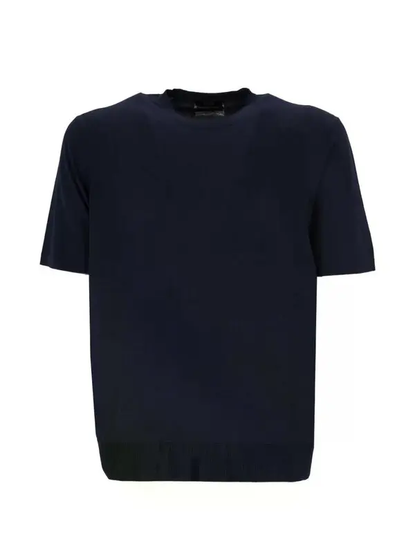 HOSIO Short-sleeve Knitted T-shirt - Blue