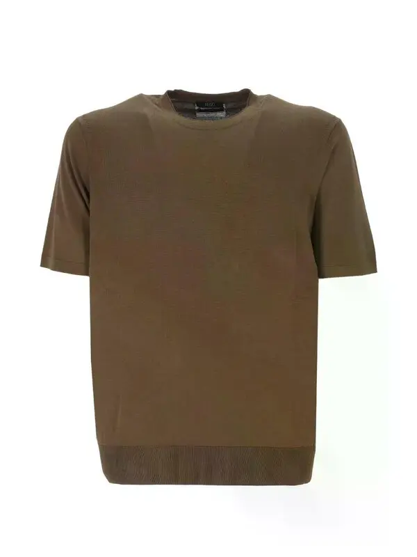 HOSIO Fine-knit T-shirt - Brown