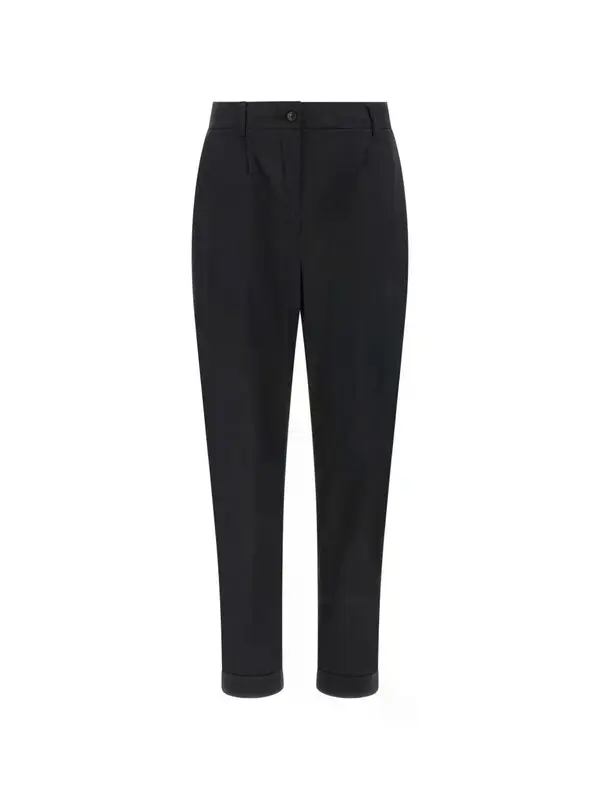 Kiton Pleated Turn-up Trousers - Black