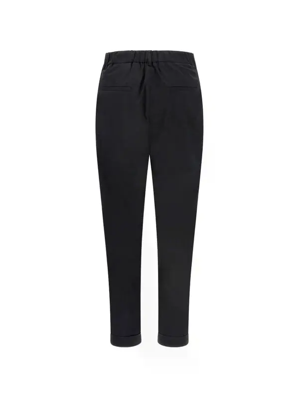 Kiton Pleated Turn-up Trousers - Black