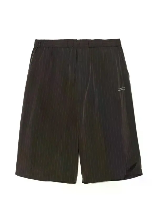 Undercover Pinstripe Logo-embroidered Shorts - Brown