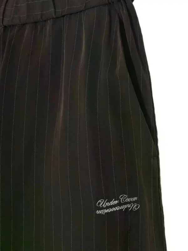Undercover Pinstripe Logo-embroidered Shorts