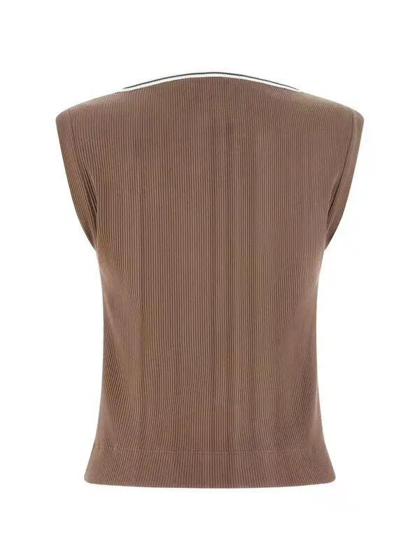 Brunello Cucinelli Ribbed Tank Top With Monile Detail