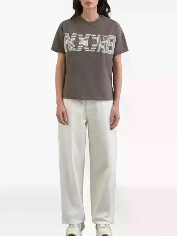 MOORER Olisa Logo-print T-shirt - Brown