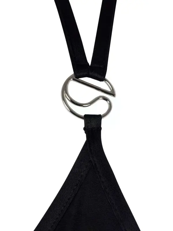 Coperni One-shoulder Swimsuit With Logo Plaque - Black