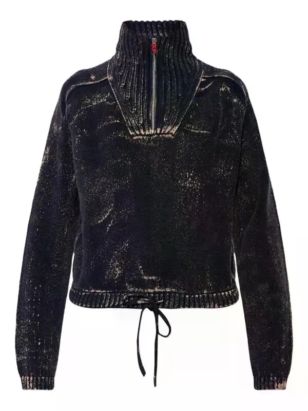DIESEL® Distressed Half-zip Jumper