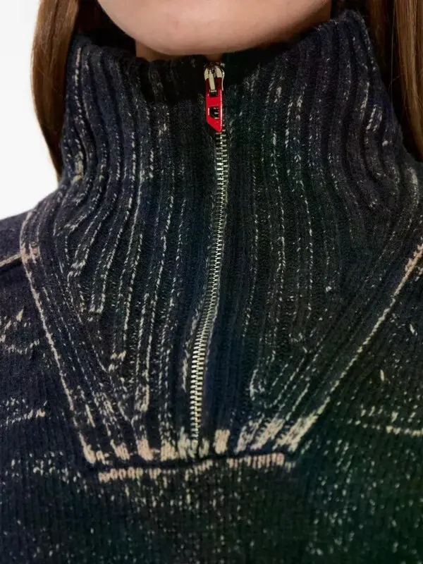 DIESEL® Distressed Half-zip Jumper