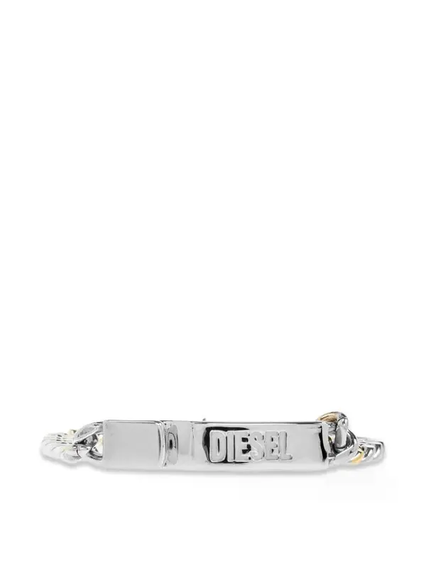 DIESEL® Engraved-logo Chain Bracelet - Silver