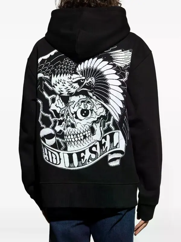 DIESEL® Logo Embroidered Hooded Sweatshirt
