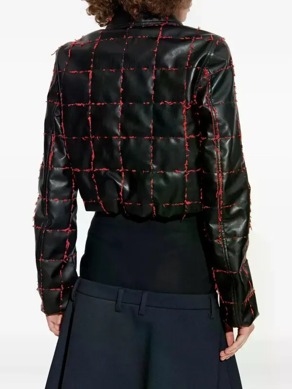 DIESEL® Quilted Grid-stitched Cropped Jacket