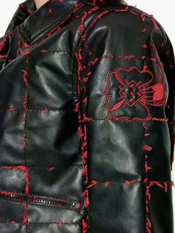 DIESEL® Quilted Grid-stitched Cropped Jacket