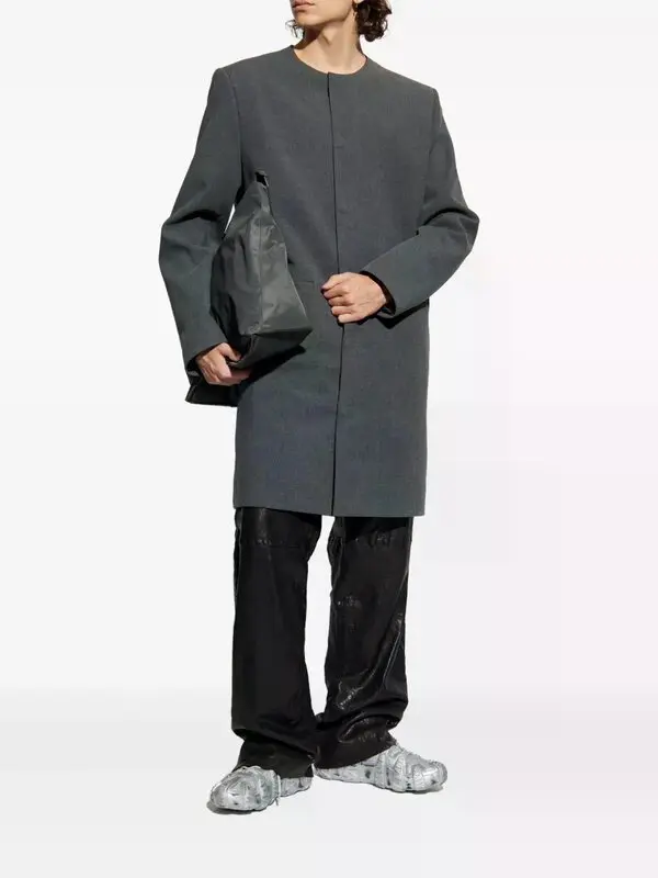 DIESEL® Single-breasted Collarless Overcoat