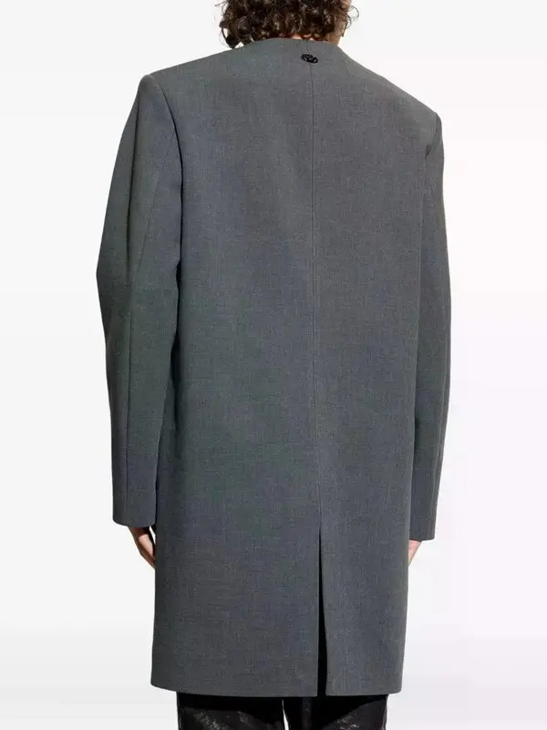 DIESEL® Single-breasted Collarless Overcoat