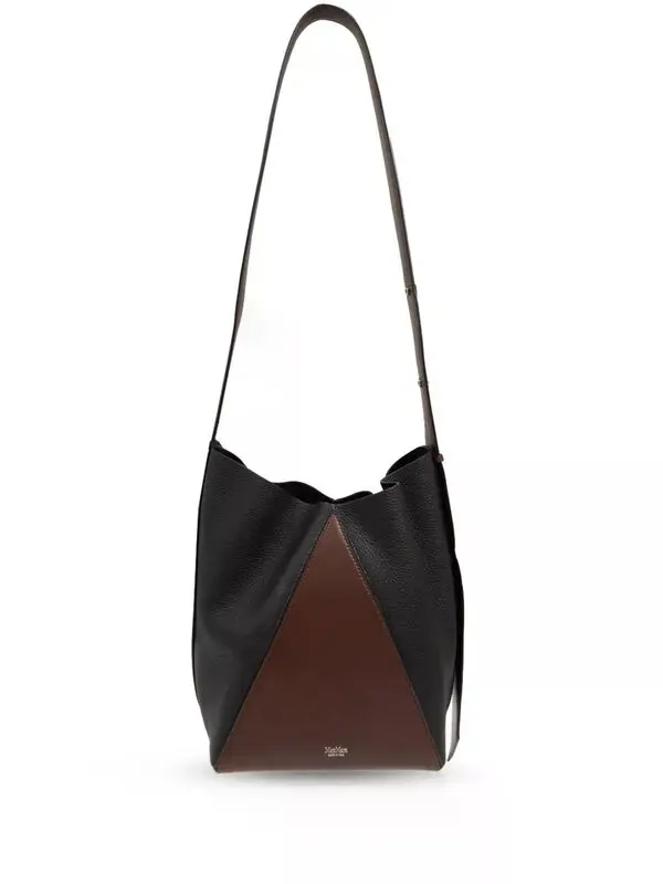 Max Mara Medium Two-tone Leather Bucket Bag - Brown