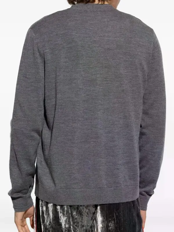 DIESEL® Buttoned V-neck Wool Cardigan - Grey