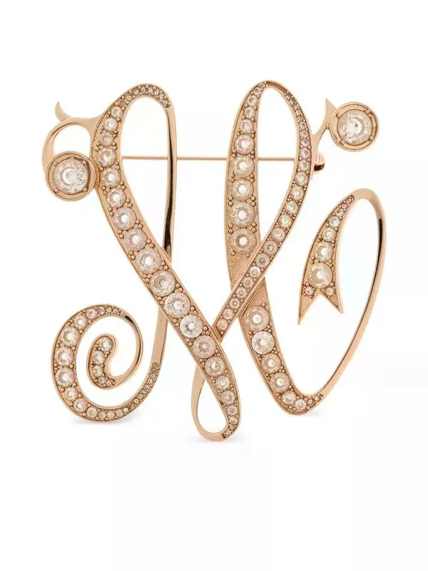 Max Mara Letter Embellished Brooch - Gold