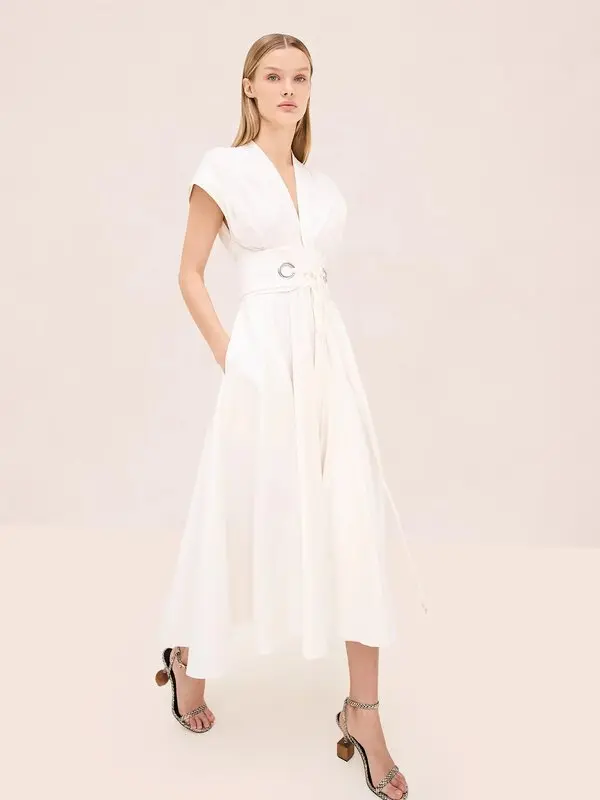 Alexis Riviera Midi Dress - White