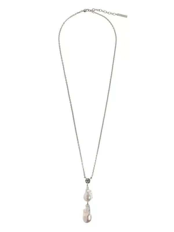 Givenchy Faux-pearl Drop Necklace - Silver