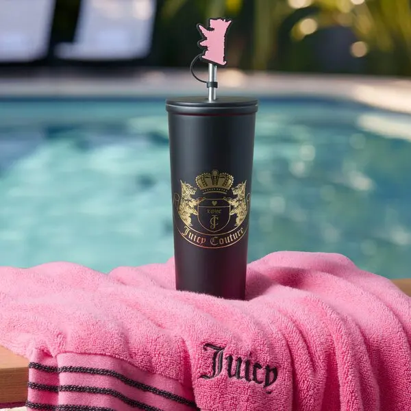 Juicy Couture Couture Hydration Stainless Steel Tumbler Cup 6-piece Set - Black