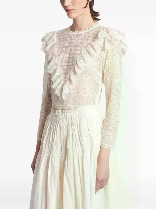 Antik Batik Flowi Lace-trimmed Top