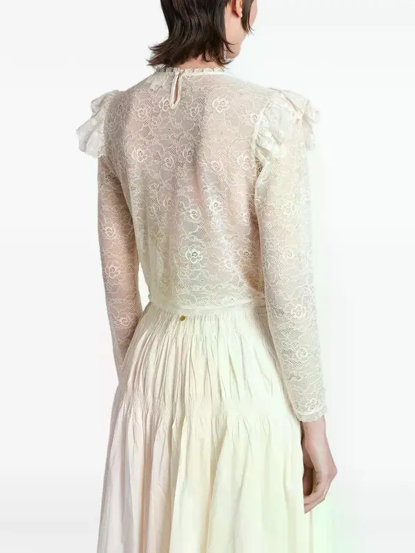 Antik Batik Flowi Lace-trimmed Top
