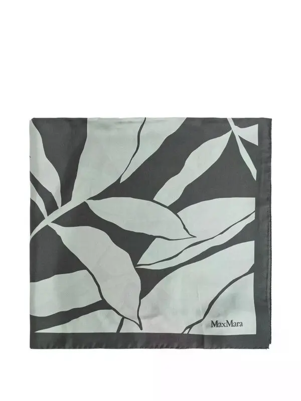 Max Mara Leaf-print Scarf - Green