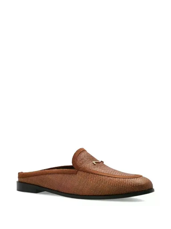 Max Mara Woven Metal-detail Slip-on Sneakers - Brown