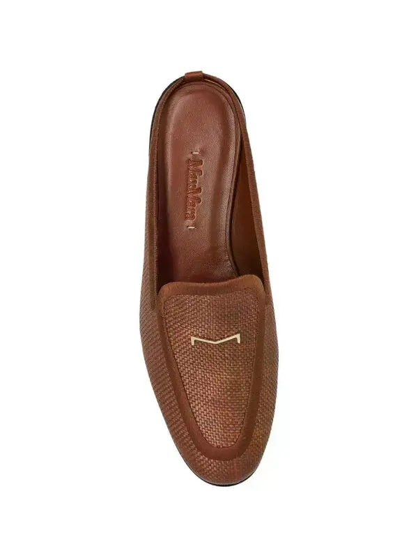 Max Mara Woven Metal-detail Slip-on Sneakers - Brown