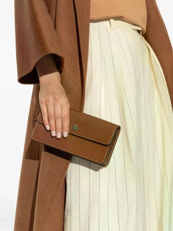 Max Mara Leather Clutch Bag - Brown