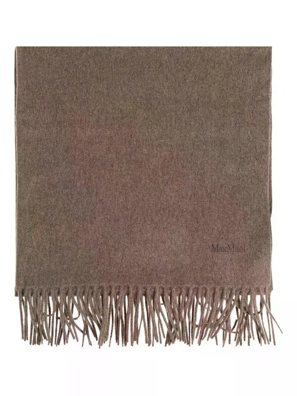Max Mara Fringed Cashmere Scarf - Brown