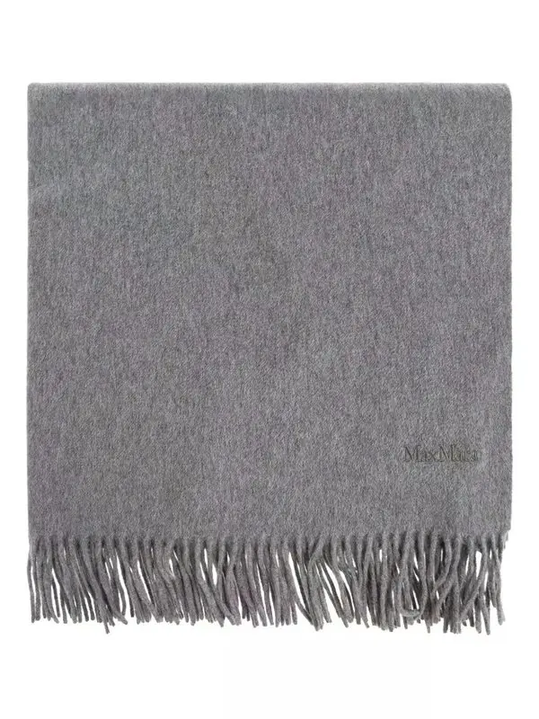 Max Mara Fringed Cashmere Scarf - Grey