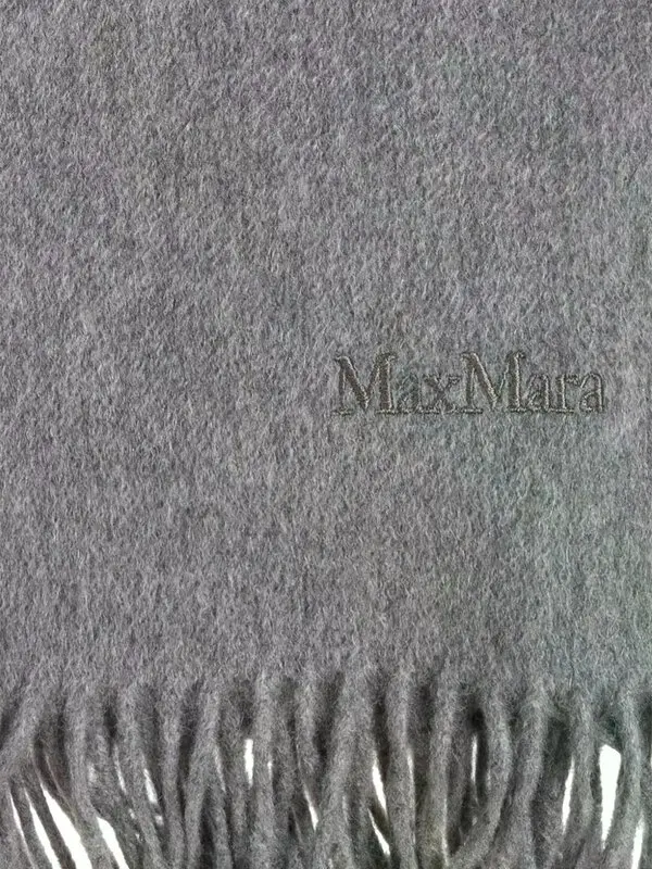 Max Mara Fringed Cashmere Scarf - Grey