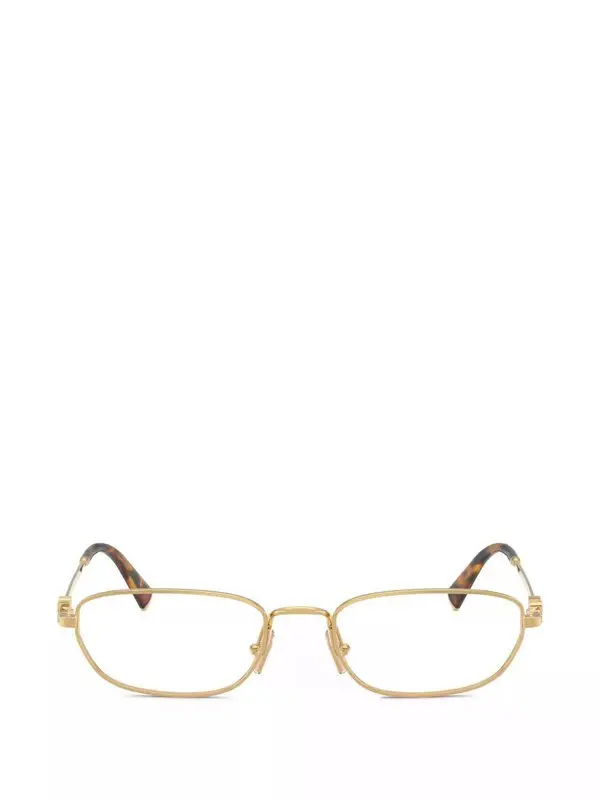 Miu Miu Geometric Frame Glasses - Gold