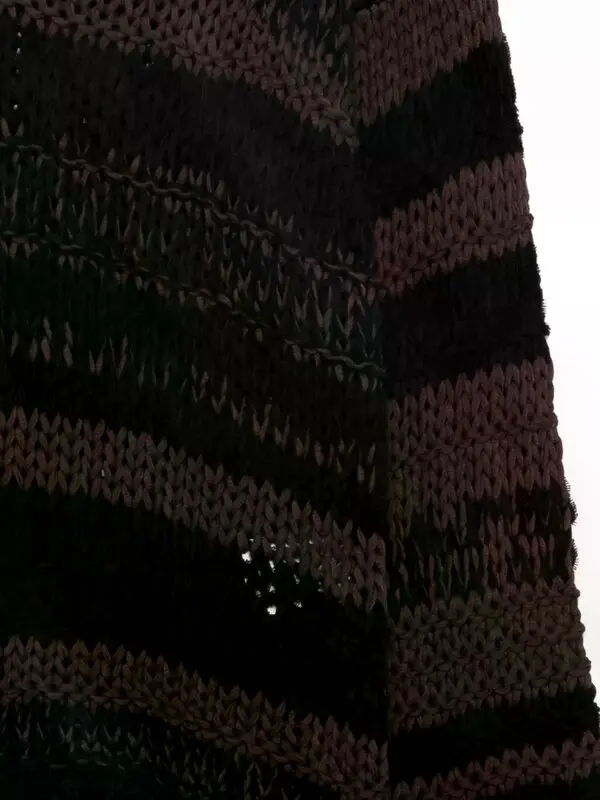 ROBERTO COLLINA Striped Chunky-knit Sweater - Black