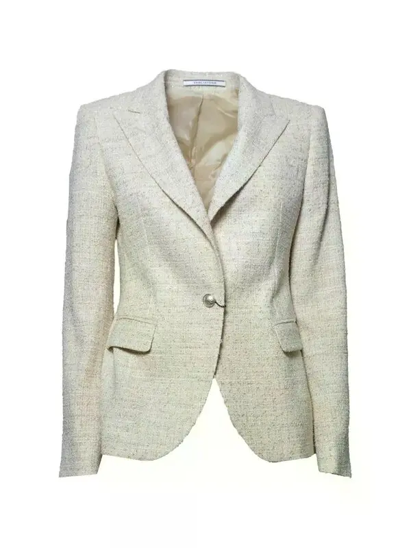 Tagliatore Bouclé Blazer With Peak Lapels - Neutrals
