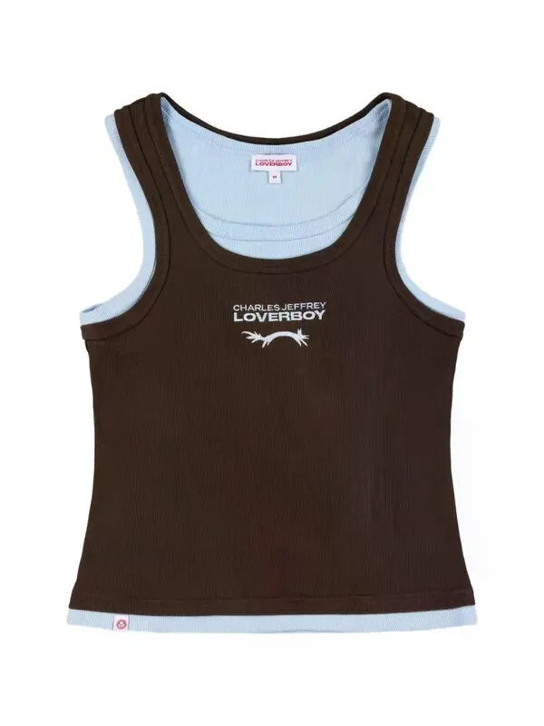 CHARLES JEFFREY Logo-print Layered Vest