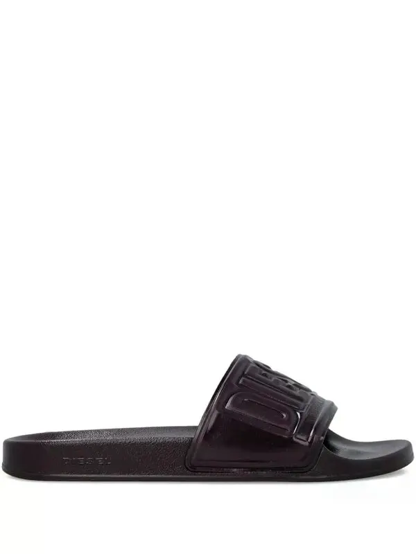 DIESEL® Sa-mayemi Logo-embossed Slides - Brown